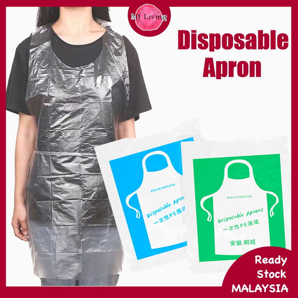 1 Pcs Disposable Plastic Apron Clear Anti Oil Stain Waterproof Adult ...