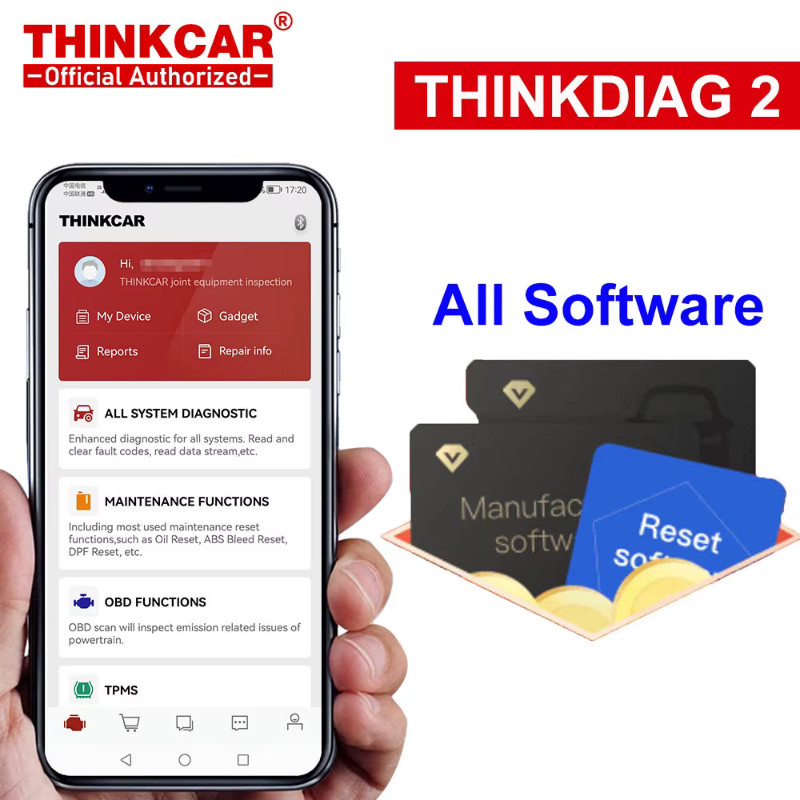 THINKCAR Thinkdiag 2 Open Official All software for 1 year Car ...
