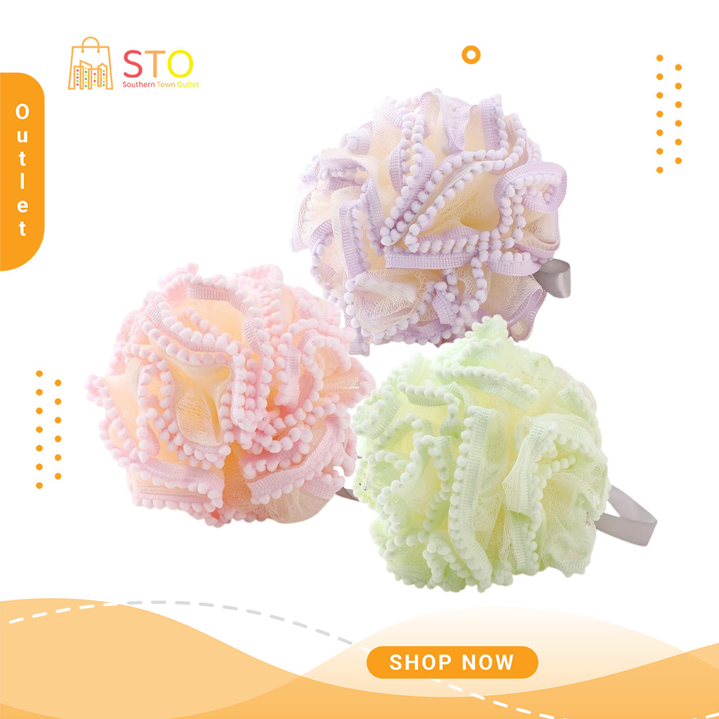 STO Creative Flower Lace Design Bath Shower Sponge Body Exfoliate Deep ...