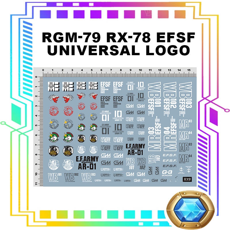EFSF LOGO RGM-79 RX-78 UNIVERSAL LOGO DECAL | Shopee Malaysia
