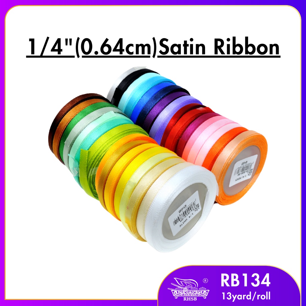 13yrd /ROLL 0.635cm (1/4') SATIN RIBBON / REBEN / RIBBON HADIAH / RB ...