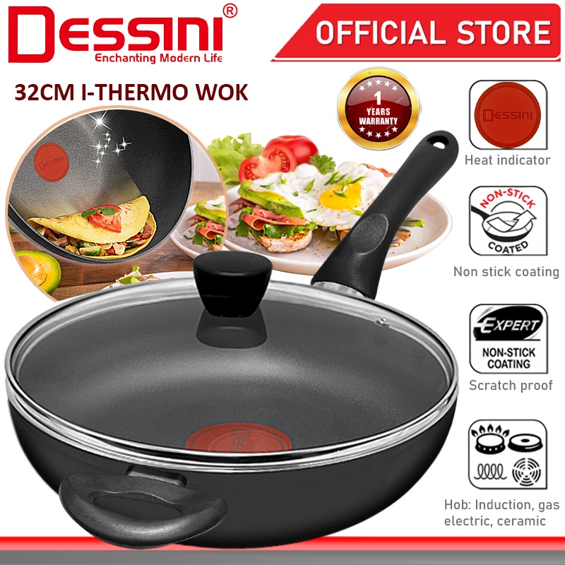 DESSINI ITALY I-Thermo Heat Indicator Frying Pan Induction Non Stick ...