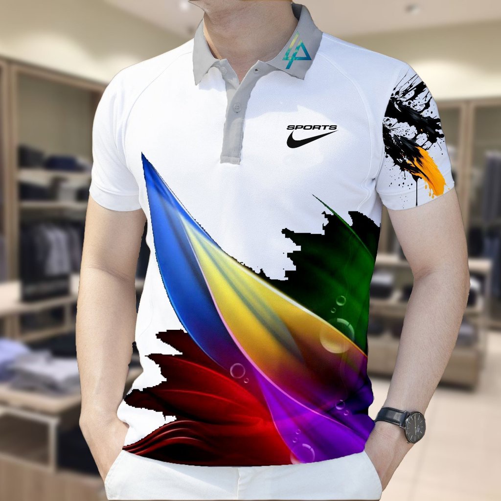 Men's polo shirt, elegant and luxurious office fake pocket polo shirt ...