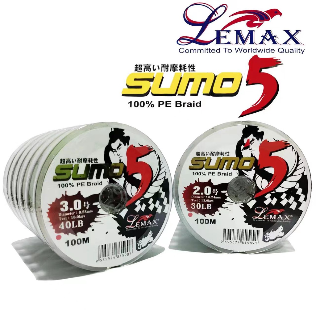 LEMAX X4 SUMO ACE/ SUMO 5 BRAIDED FISHING LINE 100m | Shopee Malaysia