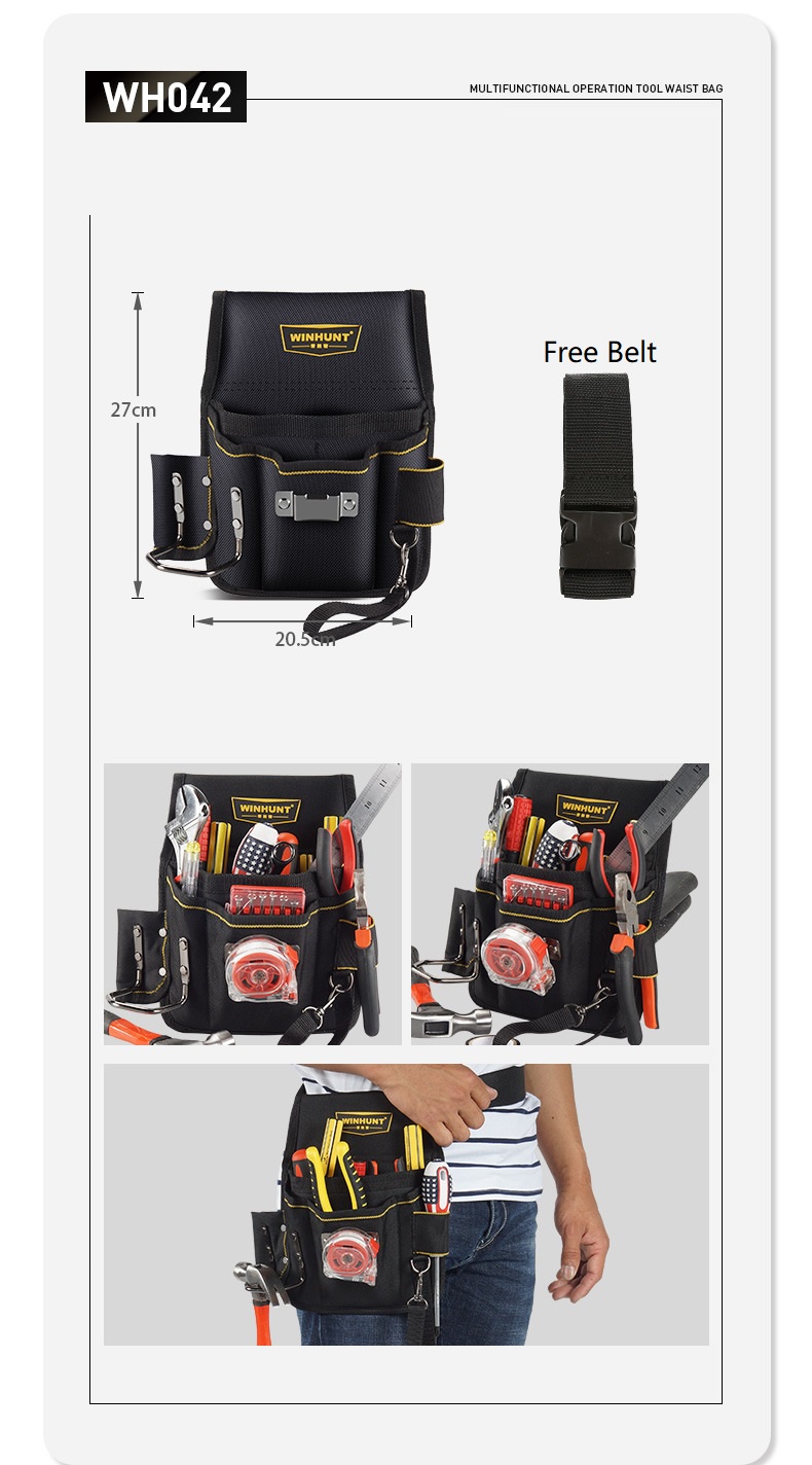 Winhunt Tools Bag for Electricians Waist Belt for Work Tools Organizer ...