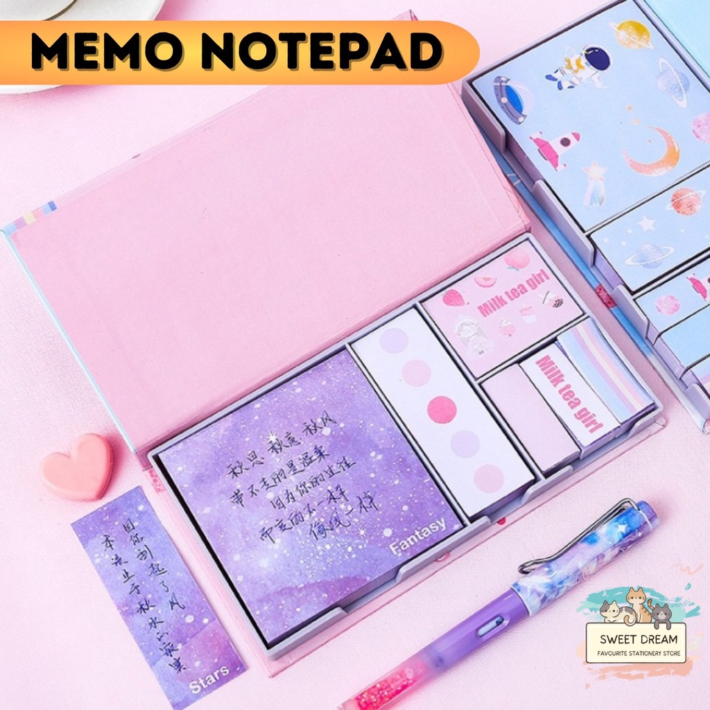 Multifunction Galaxy Sakura Note book Memo pad Notepad sticky notes ...