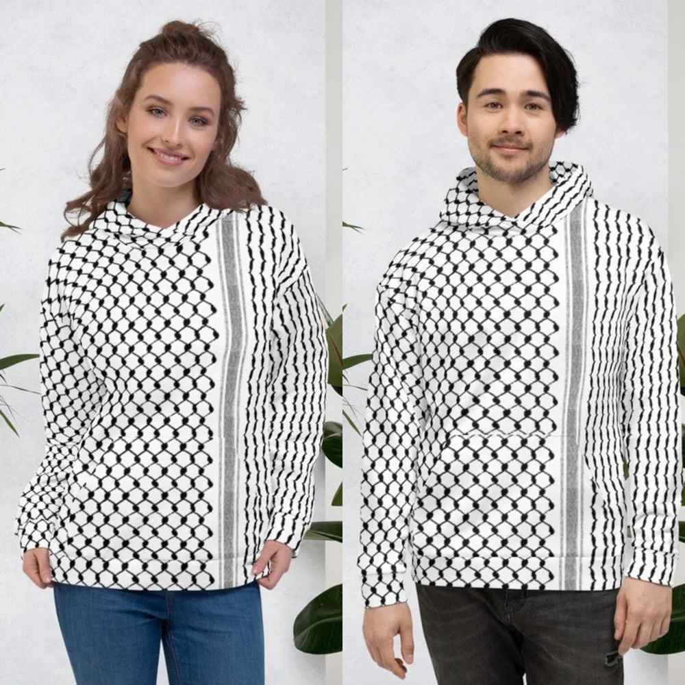 Palestinian Kufiya Hoodie Hatta Pattern Customized Free Palestine Arabic Keffiyeh Traditional ...