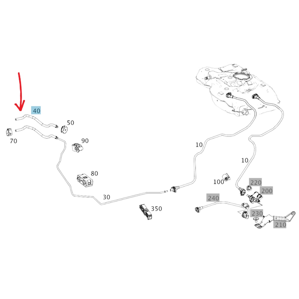 Original Mercedes Benz FUEL PIPE [ADVANCE] W117 W156 W176 2464760126 ...