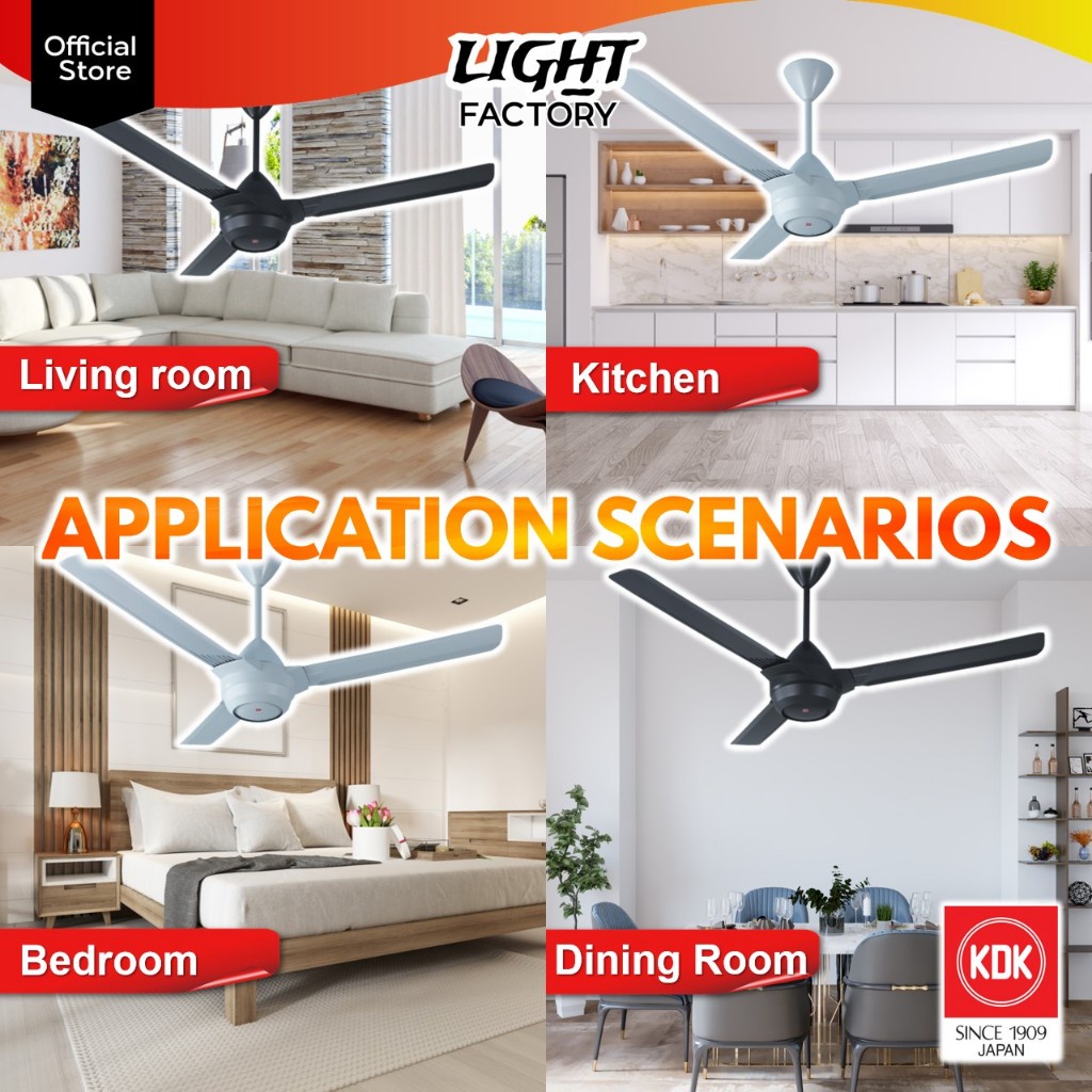 🔥NEW🔥KDK K14XF 56'' 3 Blades AC Motor Ceiling Fan with 3 Speeds Remote ...