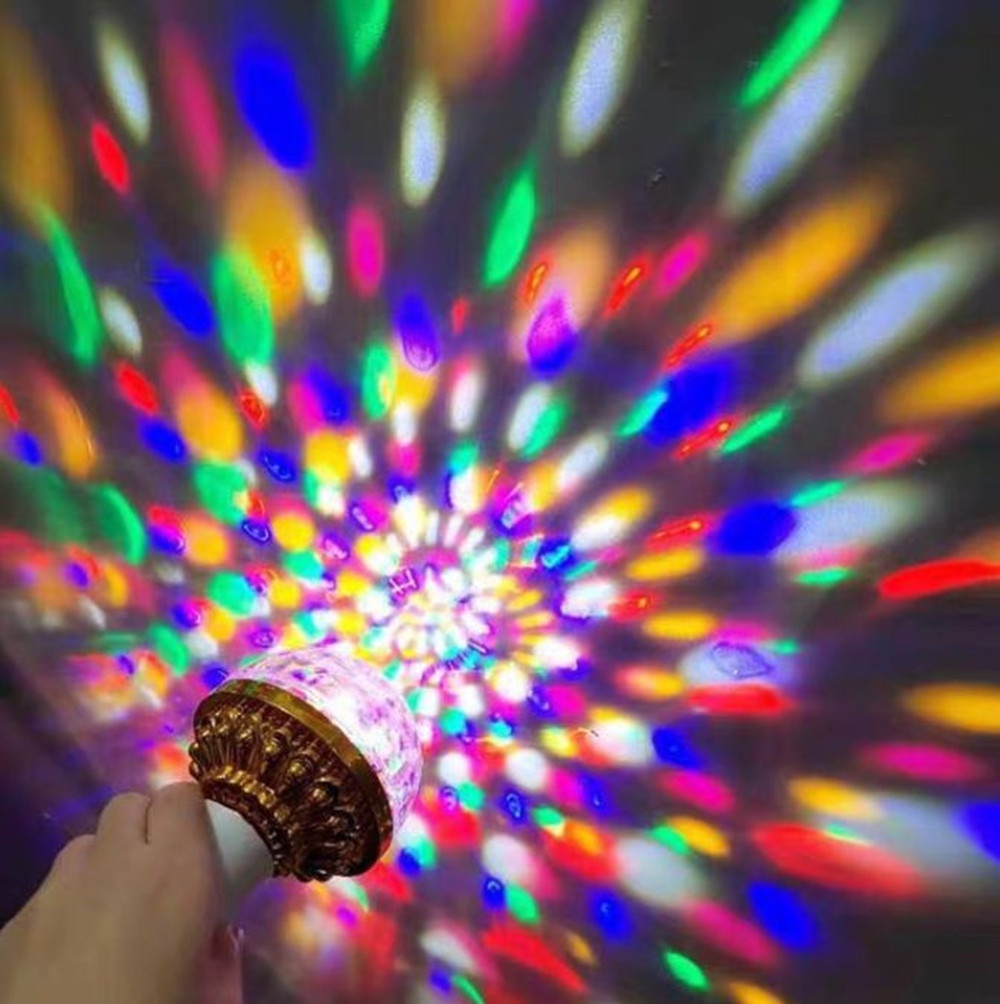 E27 Mini Rotating Crystal Magic Ball Light RGB Projection Lamp Party DJ Disco Ball Light For ...
