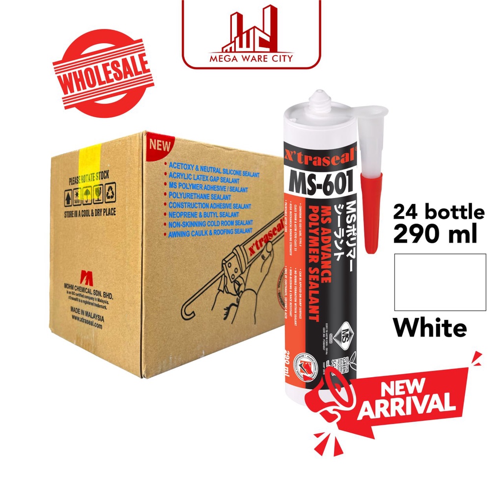 XTRASEAL MS-601 MS Polymer Adhesive Sealant White 290ml (24 Pcs) High ...