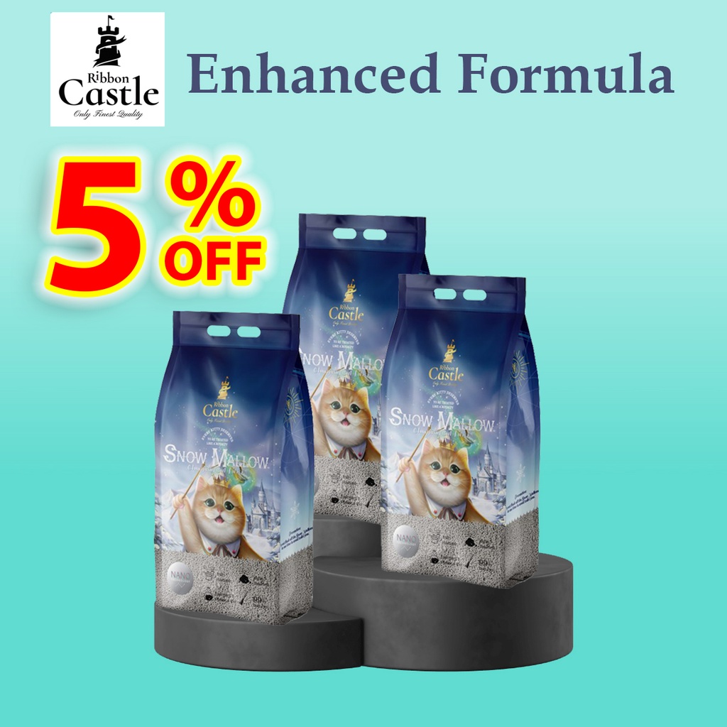 Ribbon Castle Snow Mallow Clumping Cat Litter, 6L (3 bags) | Shopee ...