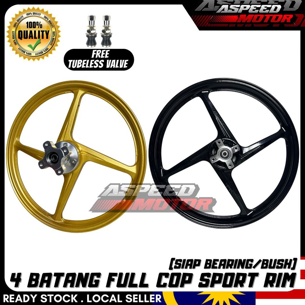 4BATANG CUSTOM SPORT RIM 1.4/1.4 Y15 Y16 LC135 BLACK GOLD SIAP TAPAK ...