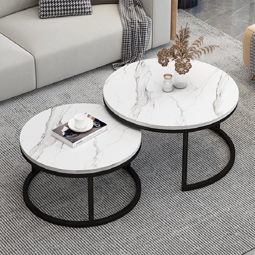 Innohut Double Coffee Table Round Table Meja Bulat Meja Kopi Living ...