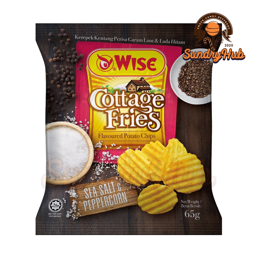 Wise Cottage Fries Potato Chips Sea Salt & Pepper 60g | Shopee Malaysia