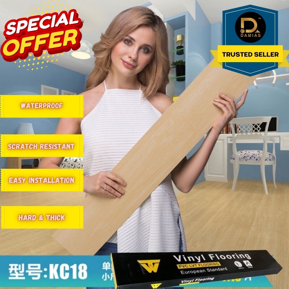 Vinyl Flooring Self Adhesive Textured Modern Floor Tile Peel and Stick ...