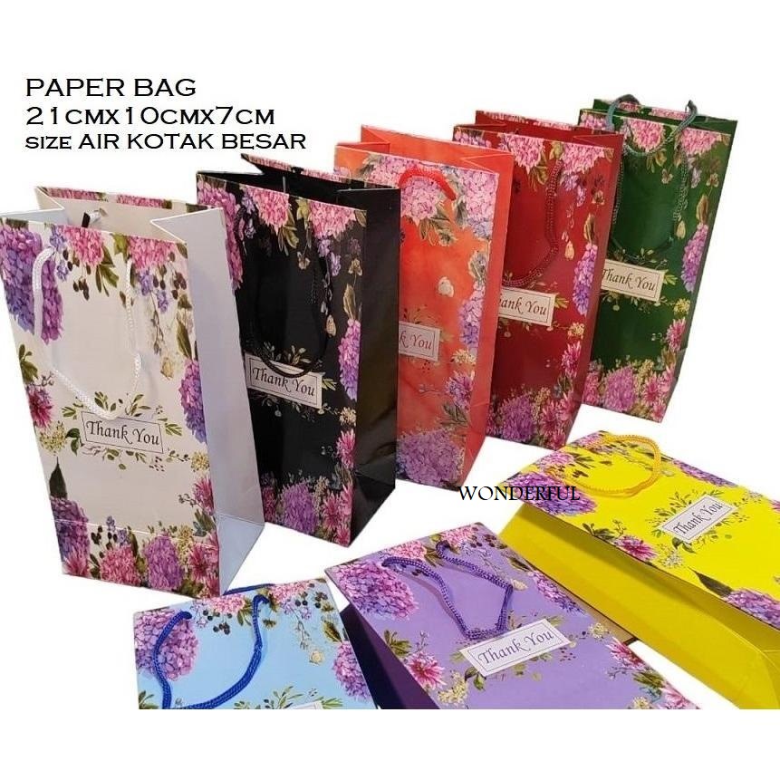 100PCS PAPER BEG FLORAL PRINTED 21CM X 10 CM X 7CM Paper Beg Air Kotak ...