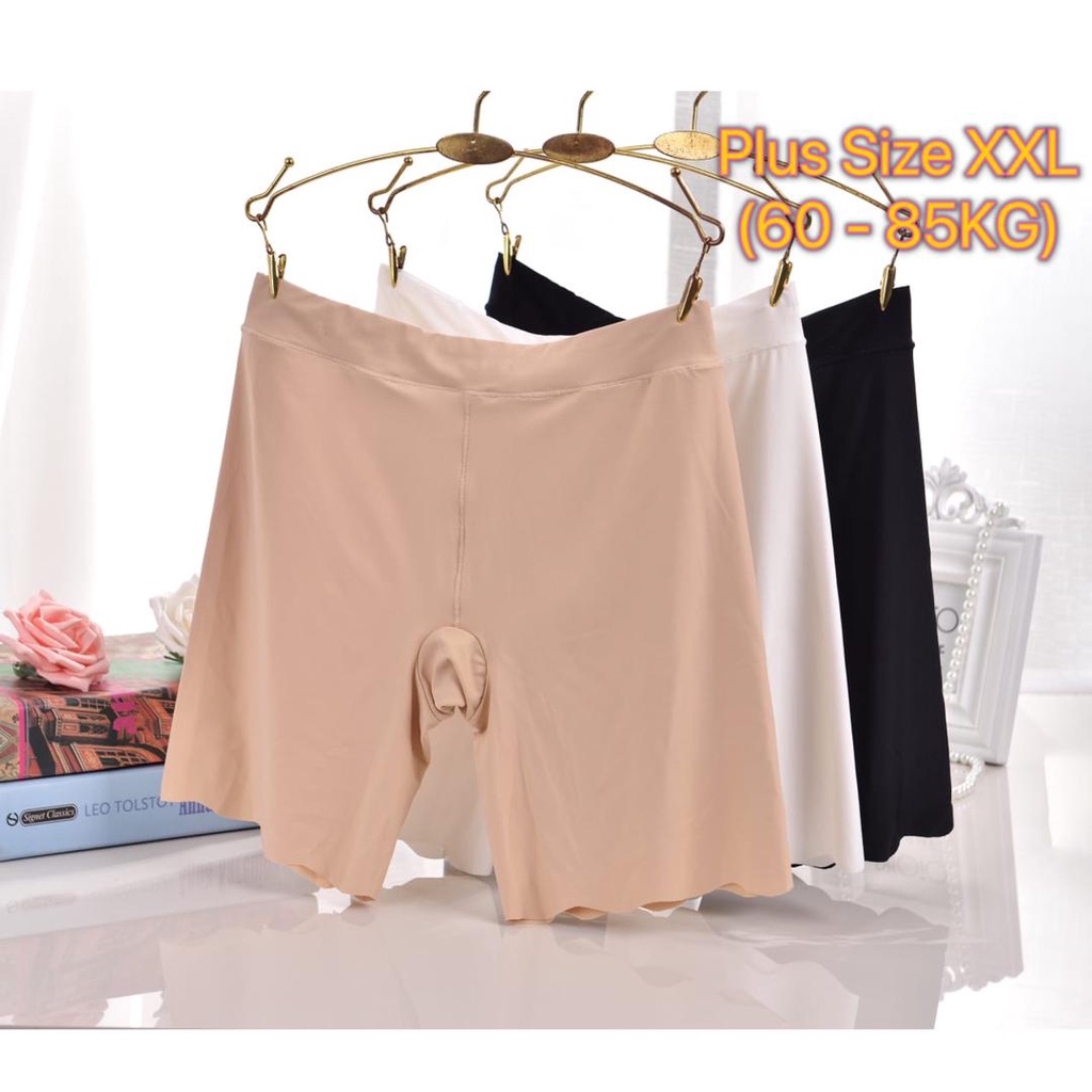 Women Quality Ice Silk Plus Size Seamless Inner Pants Shorts Seluar ...