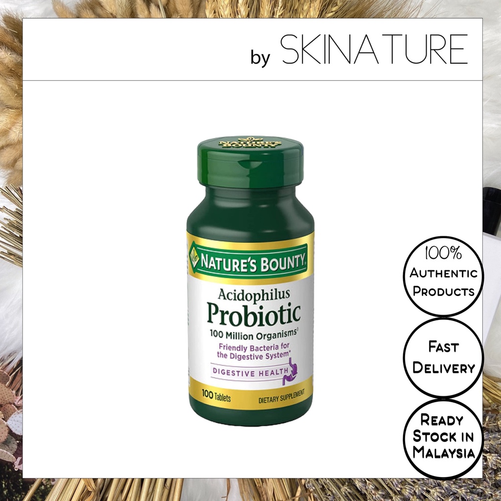 Nature's Bounty Acidophilus Probiotic 100 Tables /Twin Pack | Shopee ...