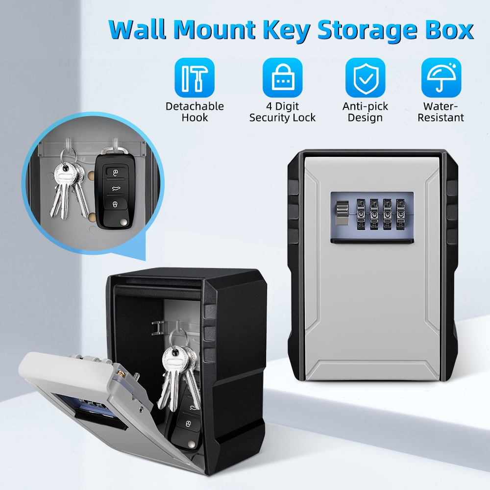 Padlock Key Box Storage Password Metal Quality Anti-Theft Lock Outdoor ...
