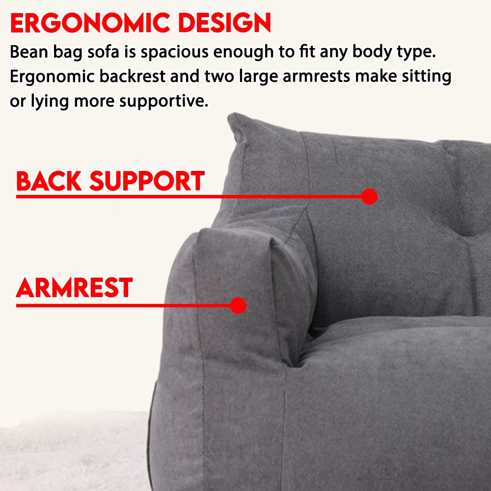 Innohut Lightweight Bean Bag Sofa Living Room Large Lounge Chair Lazy ...