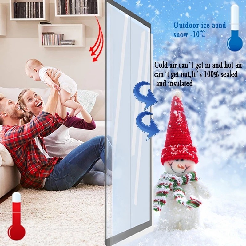 Transparent Window Sealing Insulation Film with Velcro Windproof Warm ...