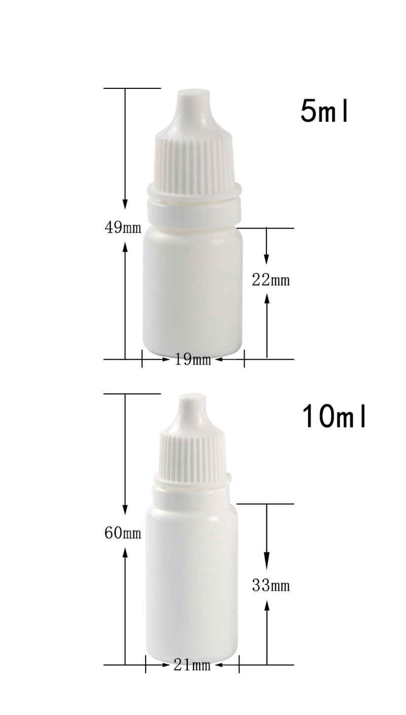 100pcs 5ml 10ml 15ml 20ml Drop Bottles Lightproof Squeezable Dropper ...