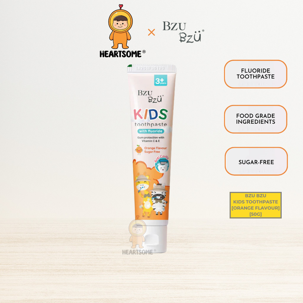 KIDS TOOTHPASTE [ORANGE][50G][BZUBZU]x[HEARTSOME] | Shopee Malaysia