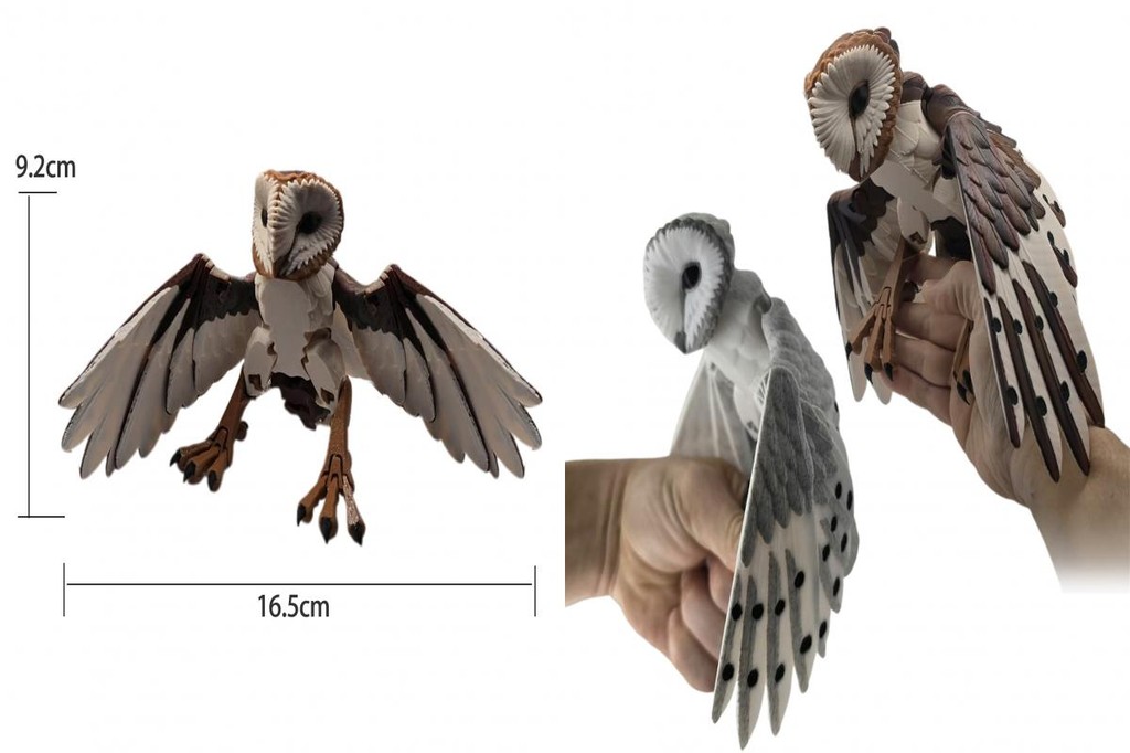 GH| Fully Moveable Owl Figurine Realistic Barn Owl Sculpture Poseable ...