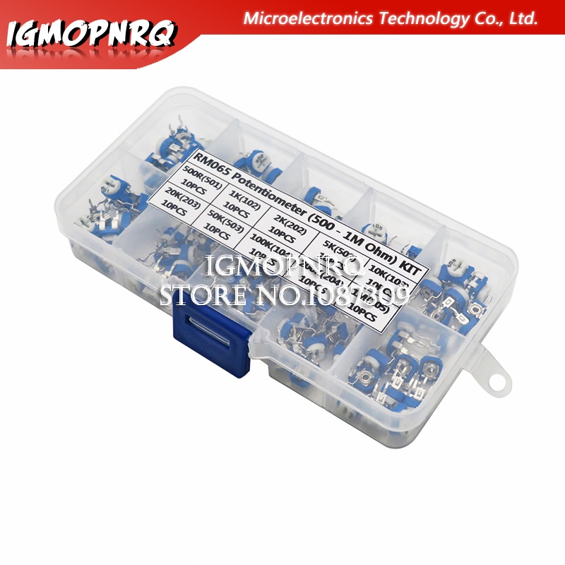 100pcs/Box RM065 Potentiometer Adjustable Resistor Kit 500 - 1M Ohm ...