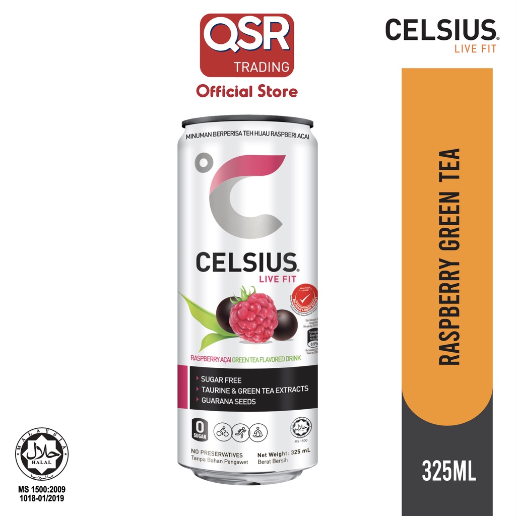 Celsius Raspberry Green Tea 325ml | Shopee Malaysia