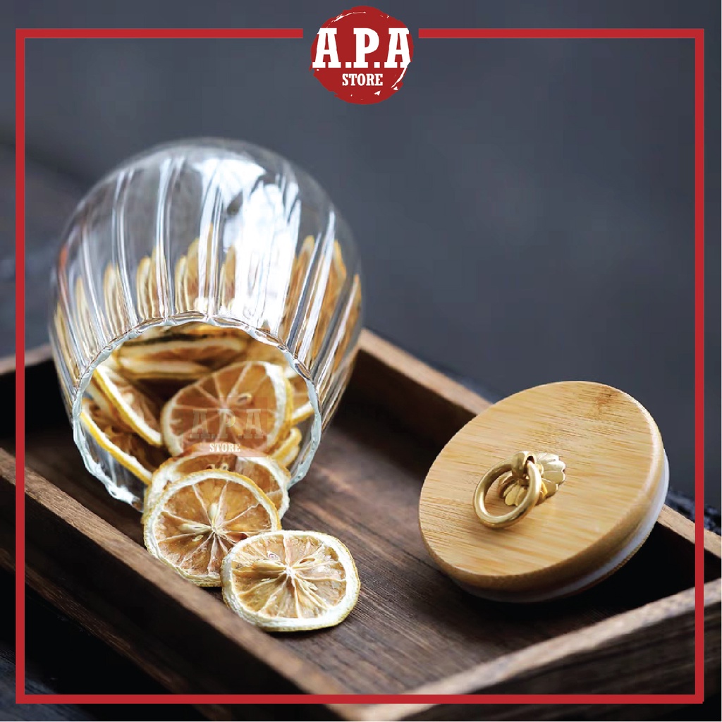 APA Condiment Container Bamboo Ring Lid Glass Airtight Food Storage ...