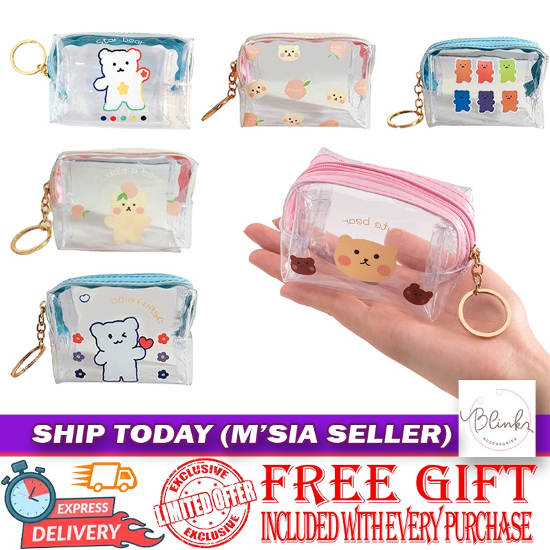 [Blink] 迷你零钱收纳包 Portable PVC Coin Bag Mini Zipper Purses Clear Toiletry ...