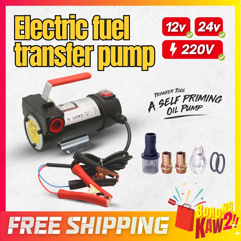 Electric Fuel Transfer Pump Portable 12V 24V 220V Fuel Pump Tools Self ...
