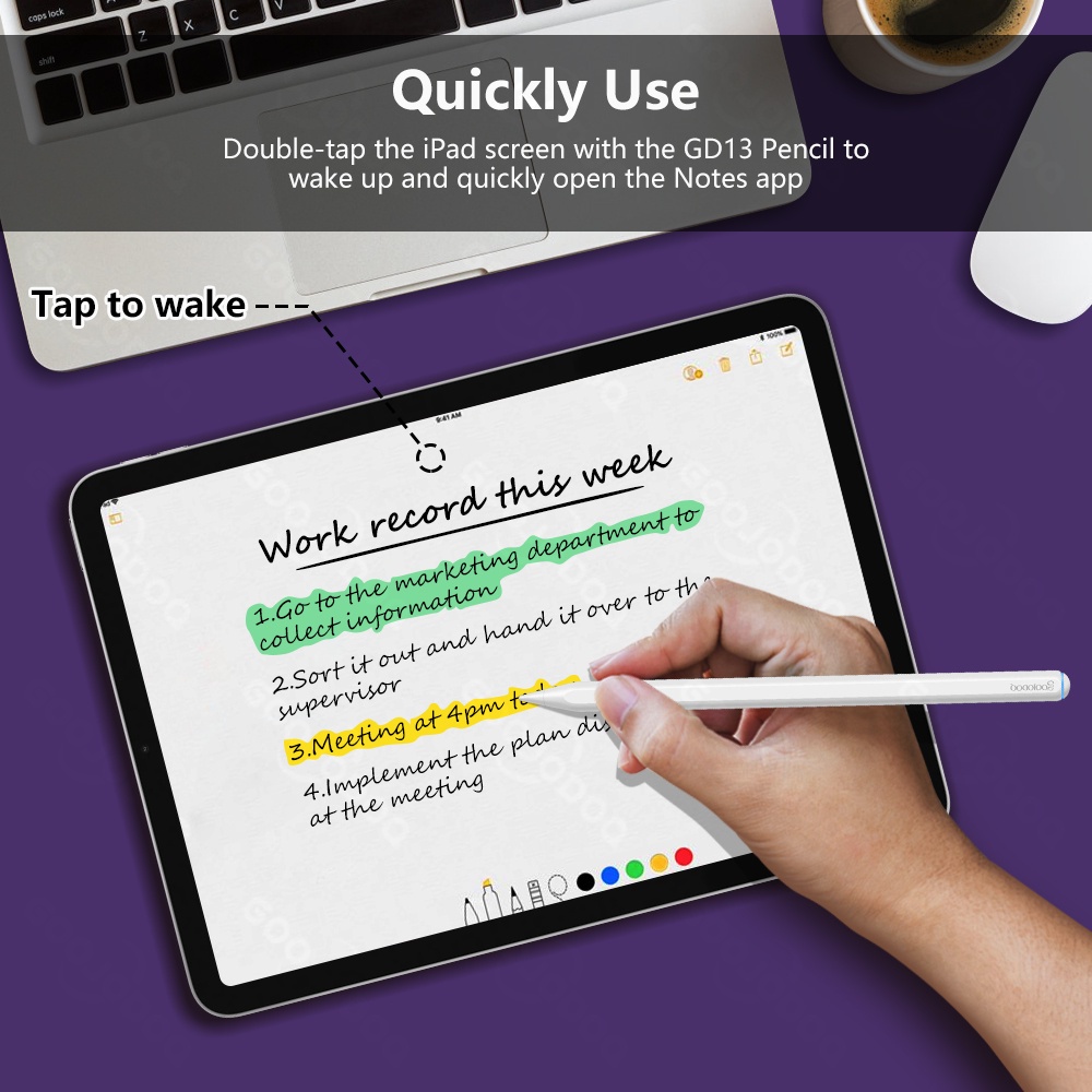 GOOJODOQ Wireless Charging Touch Screen Stylus For iPad Air 4/5/Pro (11 ...