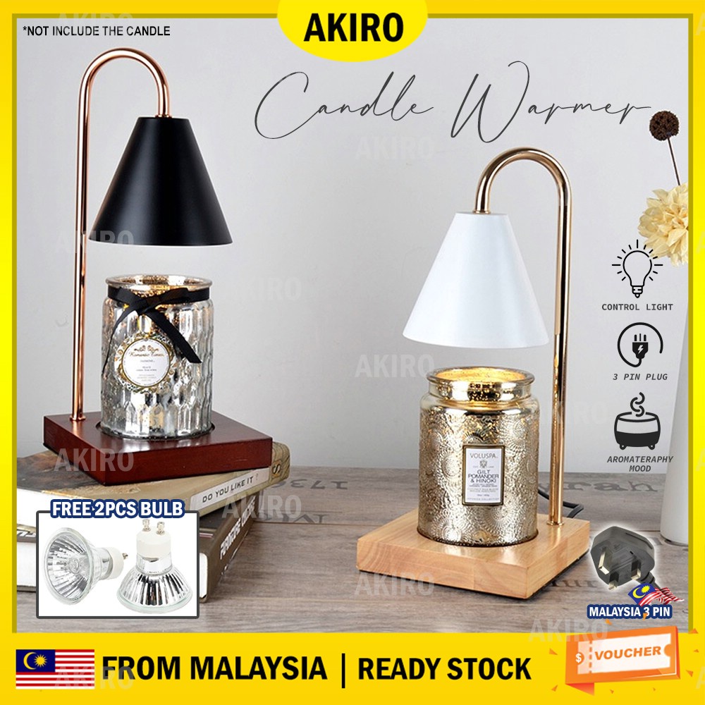 AKIRO Bedroom Aromatherapy Wax Lamp Adjustable Warmer Melting Candle ...