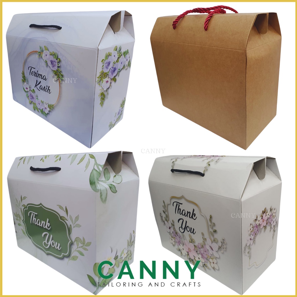 (1PCS) GIFT BOX TERIMA KASIH WITH HANDLE / GIFT BOX UNTUK GOODIES ...