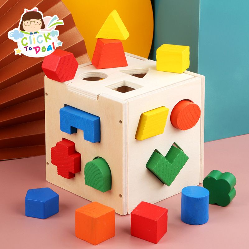 CTD Geometry Box Wooden Baby Newborn Activity Cube Toys Early Learning ...