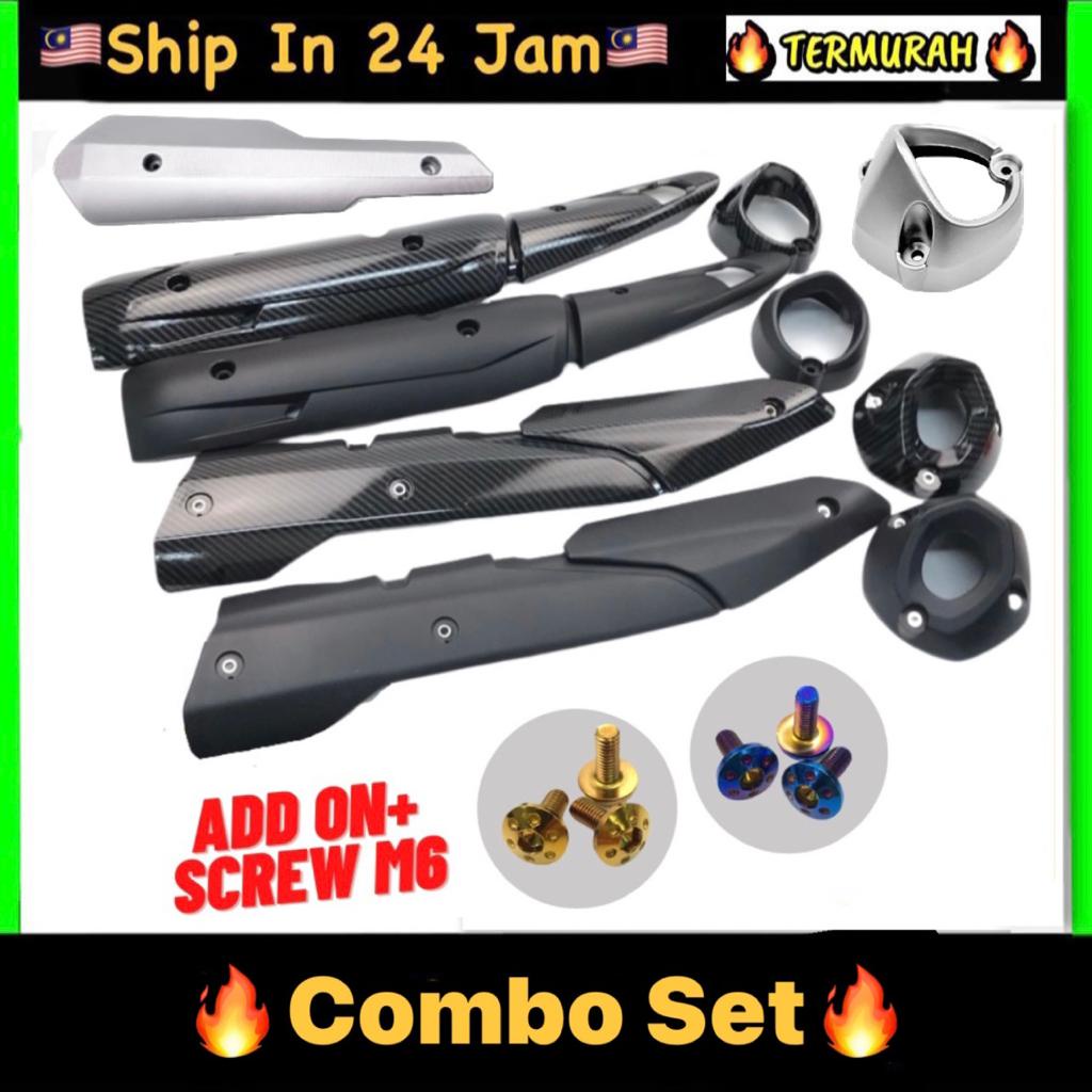 Y15 Y15ZR V1 V2 Ekzos Cover SILVER + M6 SKRU TITANIUM GOLD EXHAUST ...
