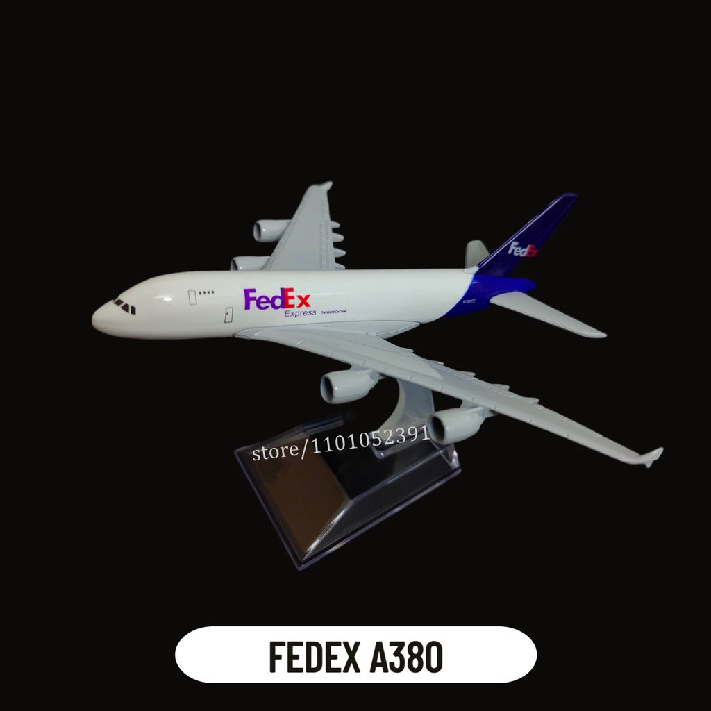1:400 Metal Aircraft Model Replica, FEDEX A380 Airplane Scale Miniature ...