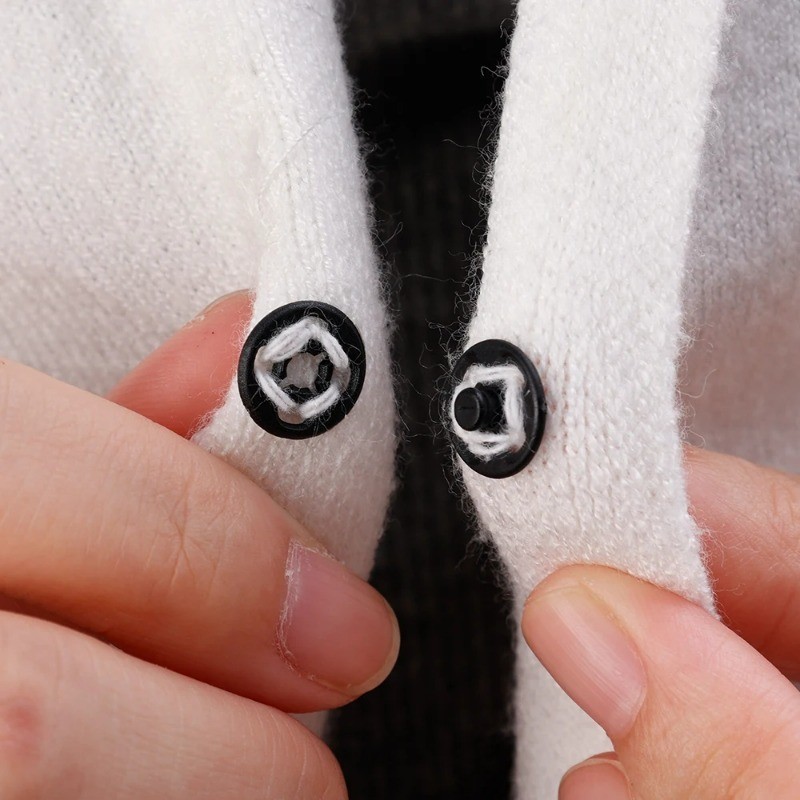 Transparent Cardigan Overcoat Sweater DIY Round Clasp - Press Button ...
