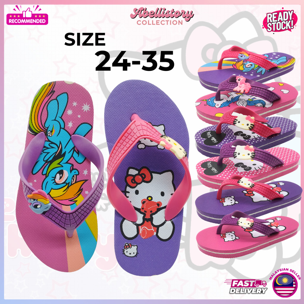 (Abellistory)Girls Cartoon Kids Slippers | Sandals Color | Selipar ...