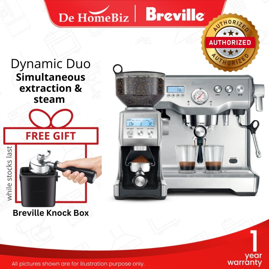 Breville BES920 Dual Boiler Espresso Coffee Machine + Breville BCG820 Smart Coffee Grinder ...