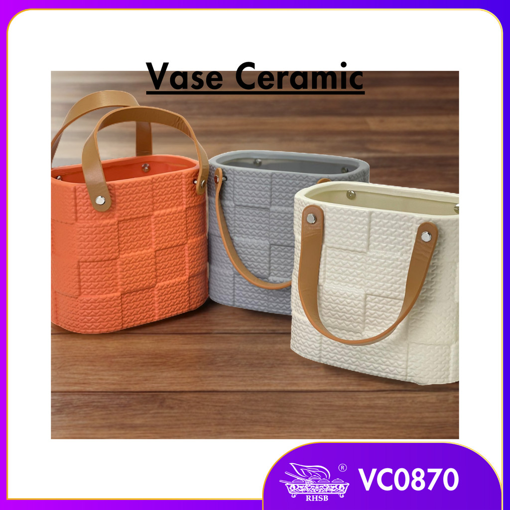 1PC ARTISTIC FLOWER POT/ BUNGA HIASAN/ HANDBAG VASE DESIGNS/ FLOWER POT ...