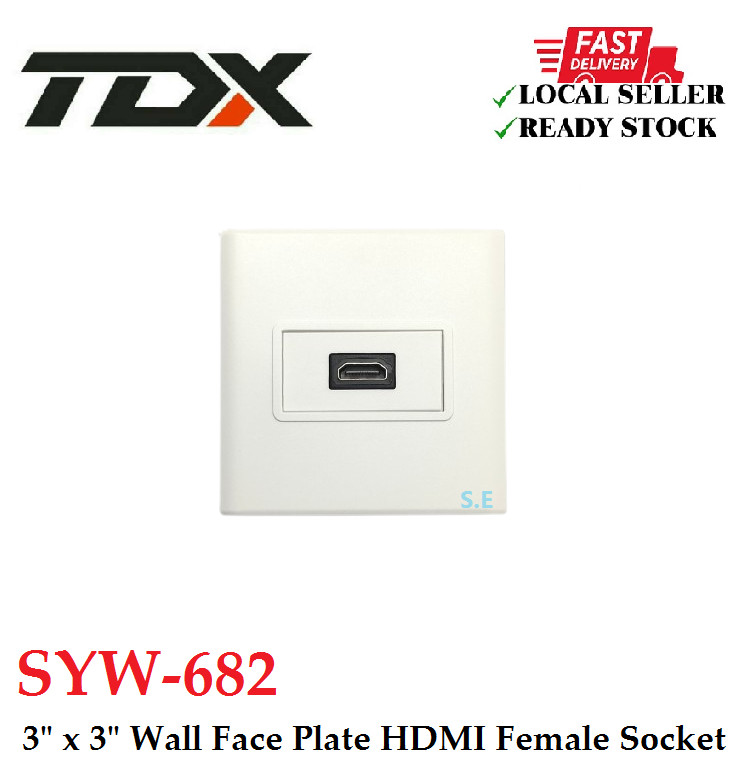 TDX 3" x 3" Wall Face Plate HDMI Female Socket White x1 | Shopee Malaysia