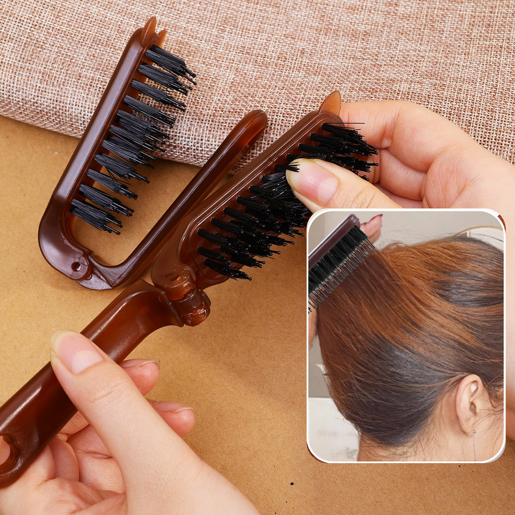 Portable Foldable Travel Hair Comb - Sturdy Three Row Styling Hairbrush ...