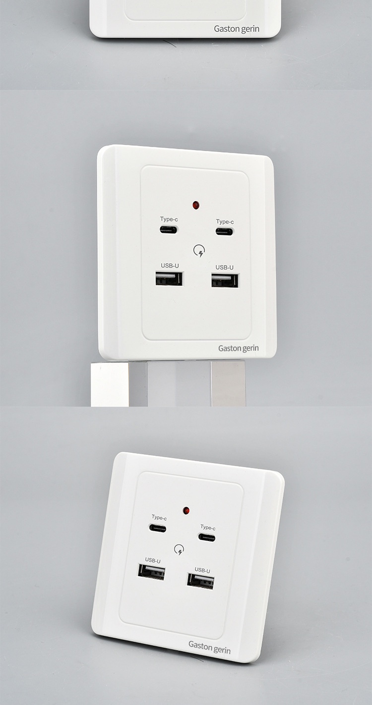 Wall Concealed USB+TYPE-C Fast Charging Socket Hotel Household 86 TYPE ...