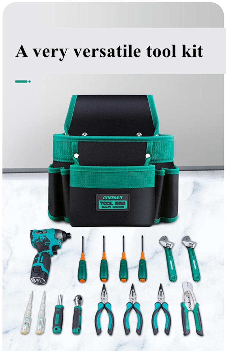 Greener Tool Bag Multi-function Storage Bag Oxford Cloth Waist Pack ...