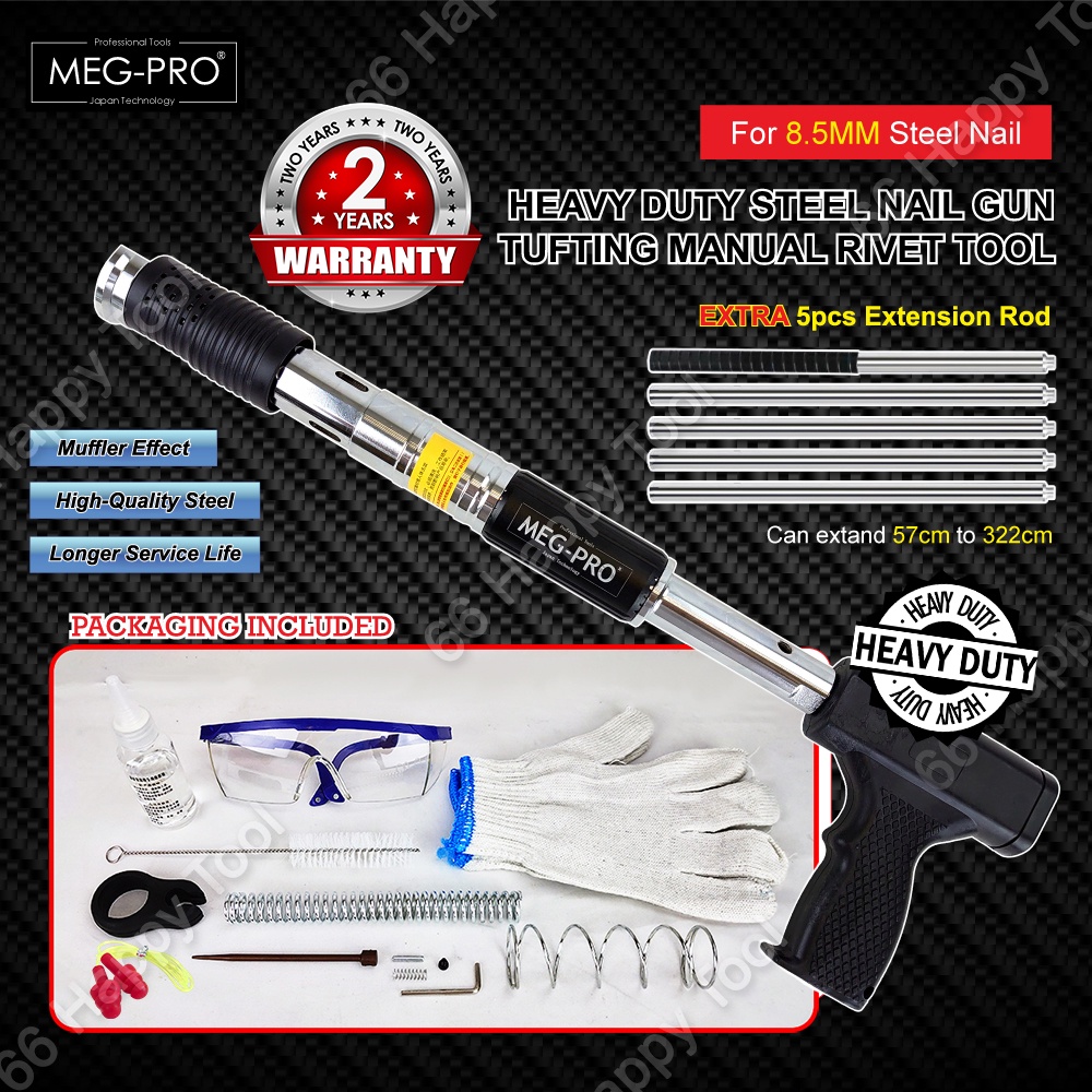 MEG-PRO 8.5mm Steel Nail Gun Heavy Duty Manual Rivet Tool Tufting ...