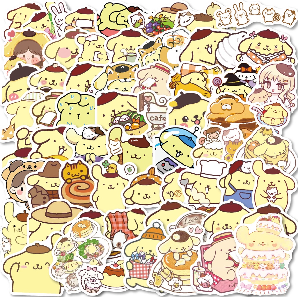 60Pcs Waterproof Sanrio Stickers With Box Hello Kitty Melody Sticker ...